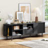 Latitude Run® Tv Stand With Storage And Shelves Designed To Fit 55’’ - 80’’ Tvs. Wood ...